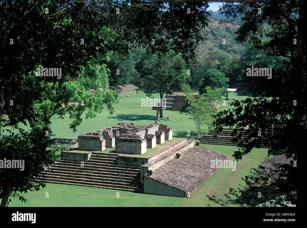 Honduras Copan Ruinas Maya ruins Temples plaza overview art religion ...
