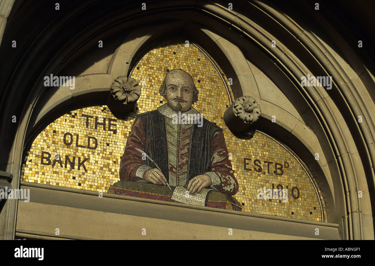 William Shakespeare mosaic on The Old Bank, Chapel Street, Stratford ...