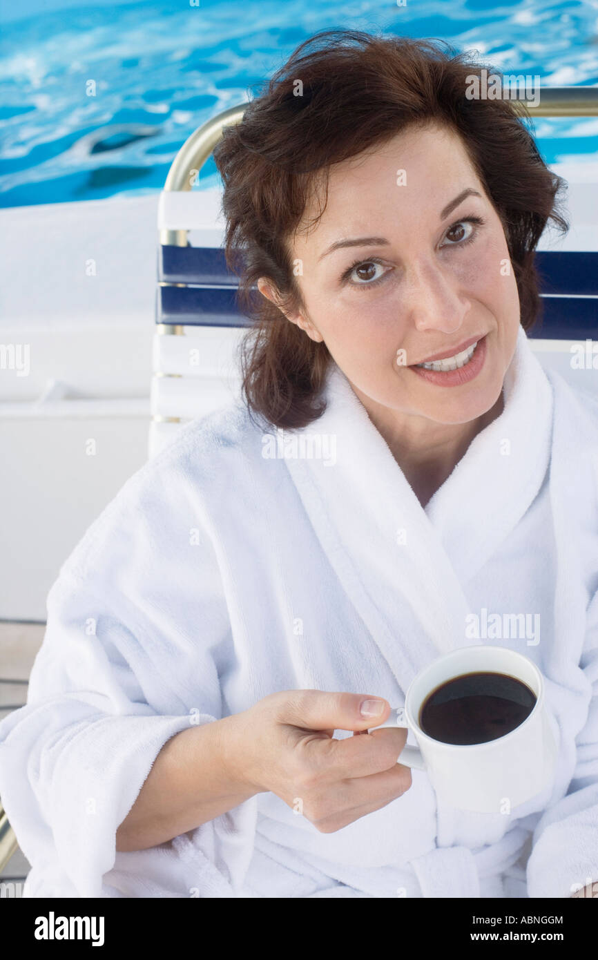 Woman cup coffee pool hi-res stock photography and images - Alamy