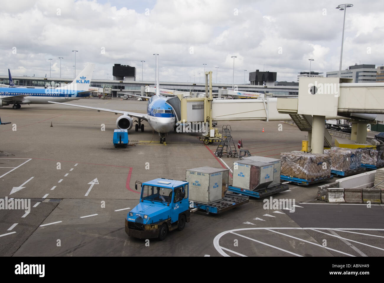 Cargo handling at Schiphol international airport Amsterdam Holland ...