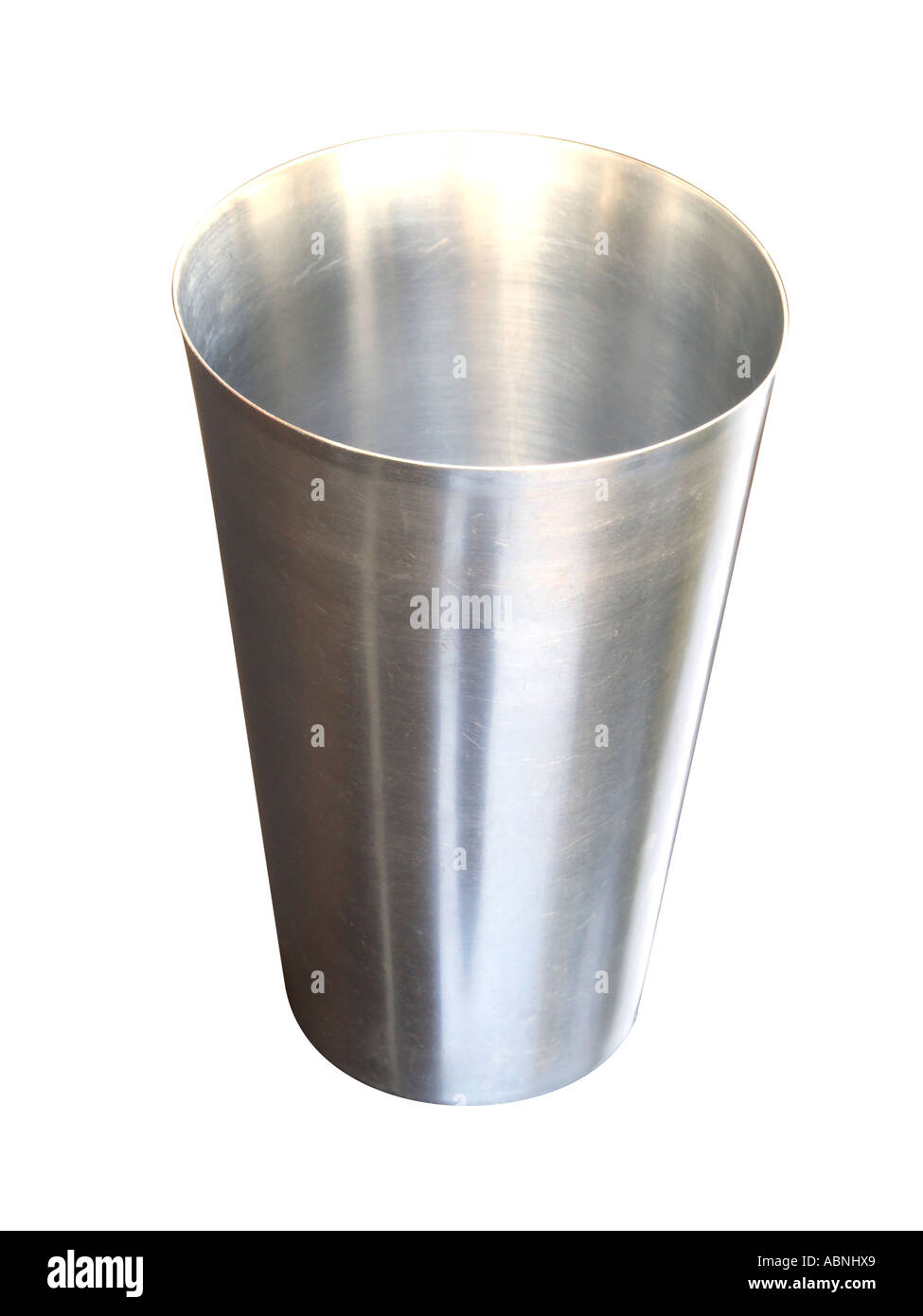 Metal drinking beaker on a white background Stock Photo - Alamy