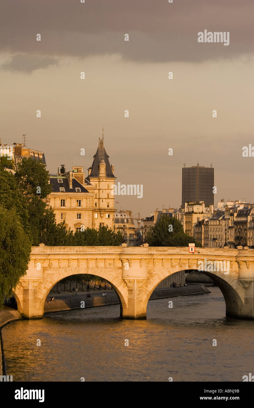 The Pont Neuf bridge across the Seine River Paris France Stock Photo ...