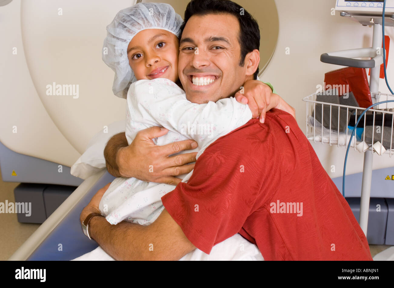 Portrait of father visiting daughter in hospital Stock Photo - Alamy