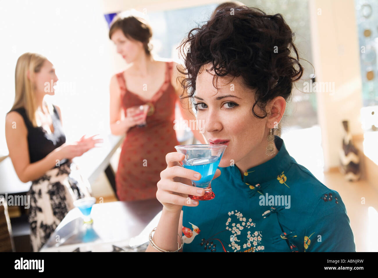 Portrait of Woman at Party Stock Photo - Alamy