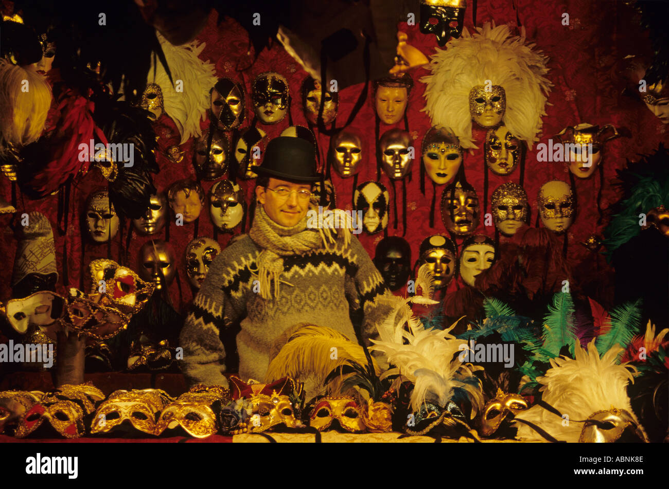Mask Seller at Carnivale Stock Photo - Alamy