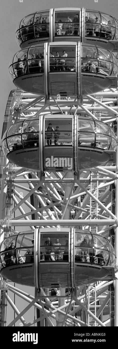 Black and White, London Eye Pod, Southbank, London, England, UK, GB ...