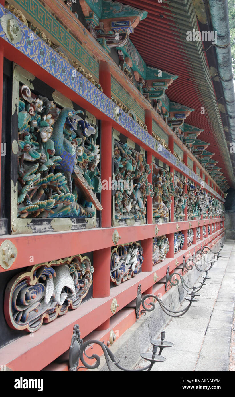 wall of Japanese shrine Stock Photo - Alamy