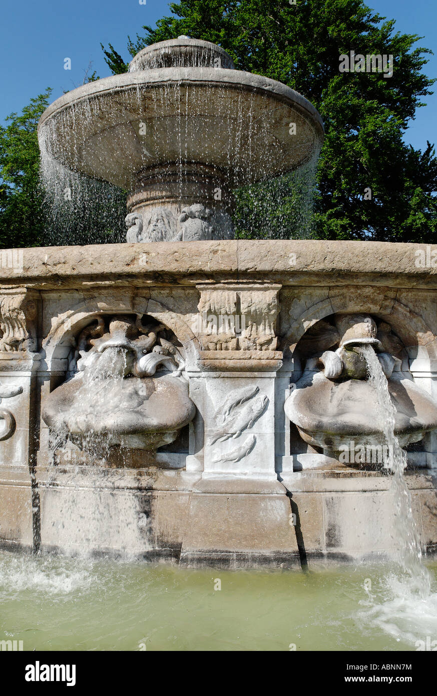 Wittelsbacher fountain at Lenbach Platz Munich Bavaria Germany Stock ...