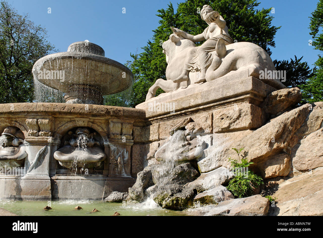 Wittelsbacher fountain at Lenbach Platz Munich Bavaria Germany Stock ...