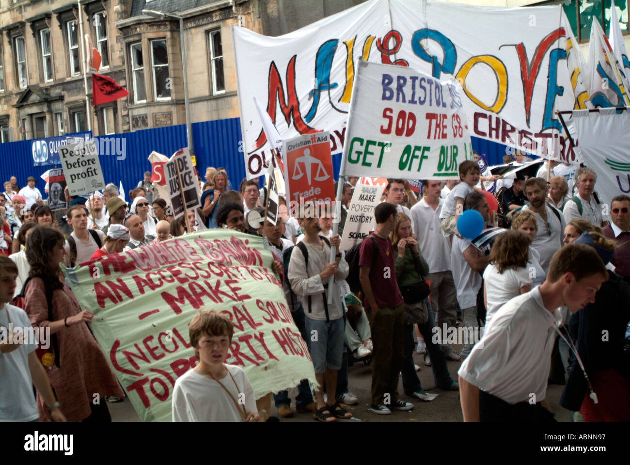 Make Poverty History Demonstration Stock Photo - Alamy