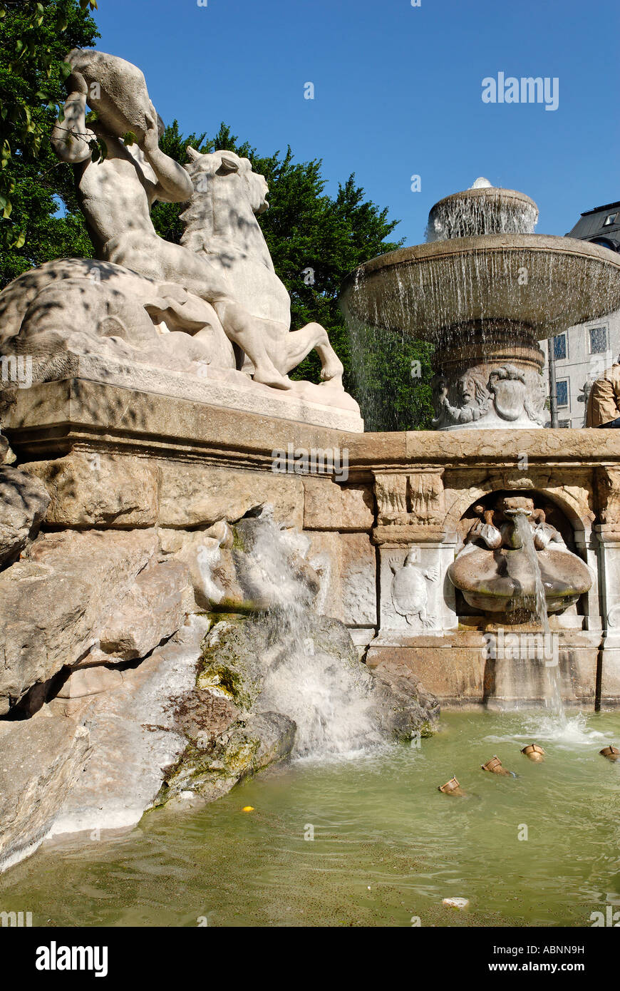 Wittelsbacher fountain at Lenbach Platz Munich Bavaria Germany Stock ...