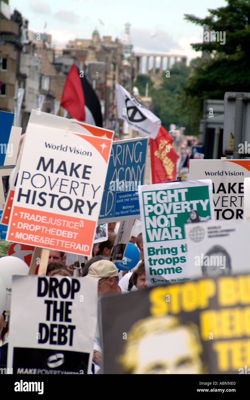 Make Poverty History Demonstration Stock Photo - Alamy