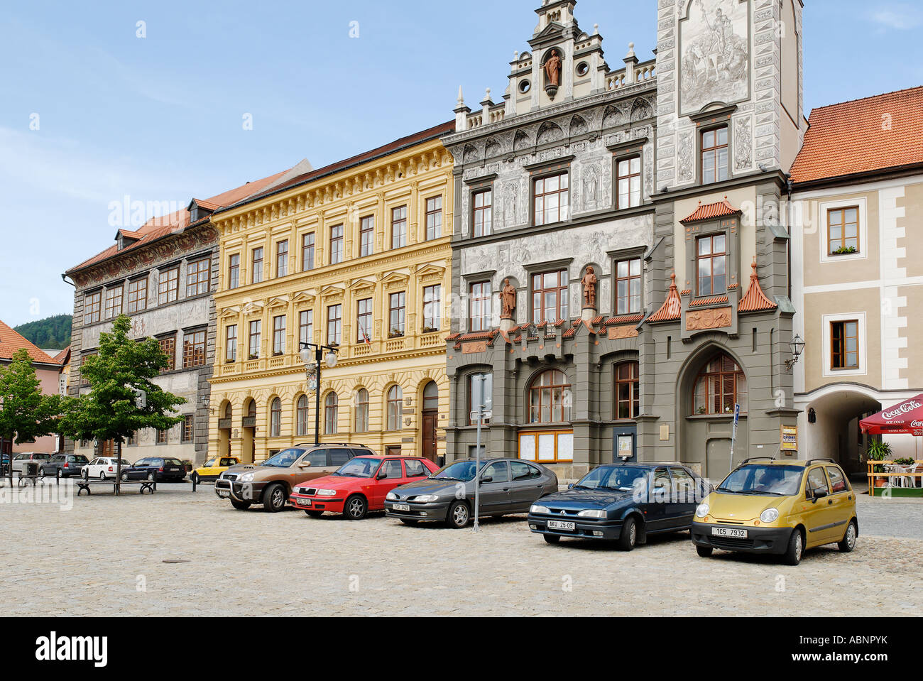 historic city square of Prachatice Bohemia Czech Republic Stock Photo ...