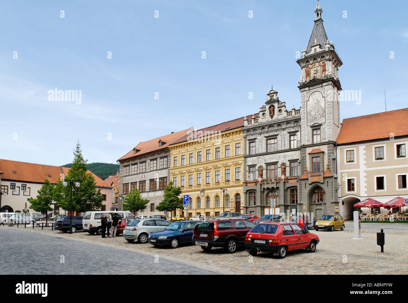 historic city square of Prachatice Bohemia Czech Republic Stock Photo ...