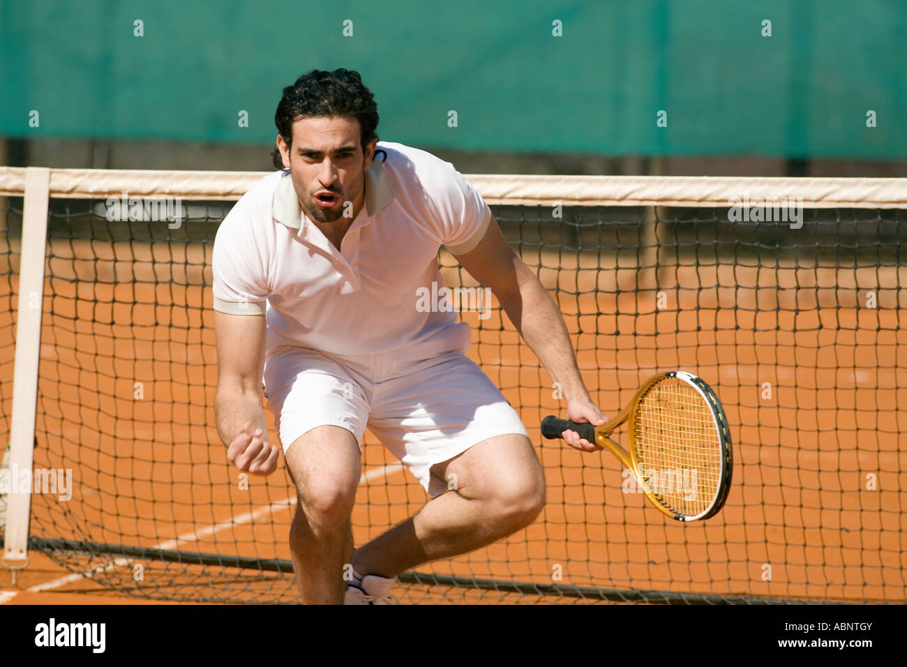 Male tennis player celebrating Stock Photo - Alamy