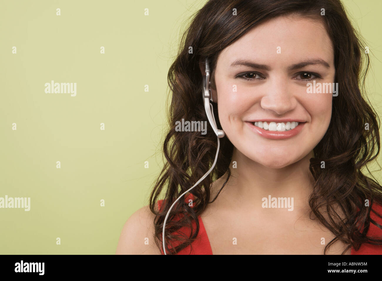 Teenage girl wearing headset Stock Photo - Alamy