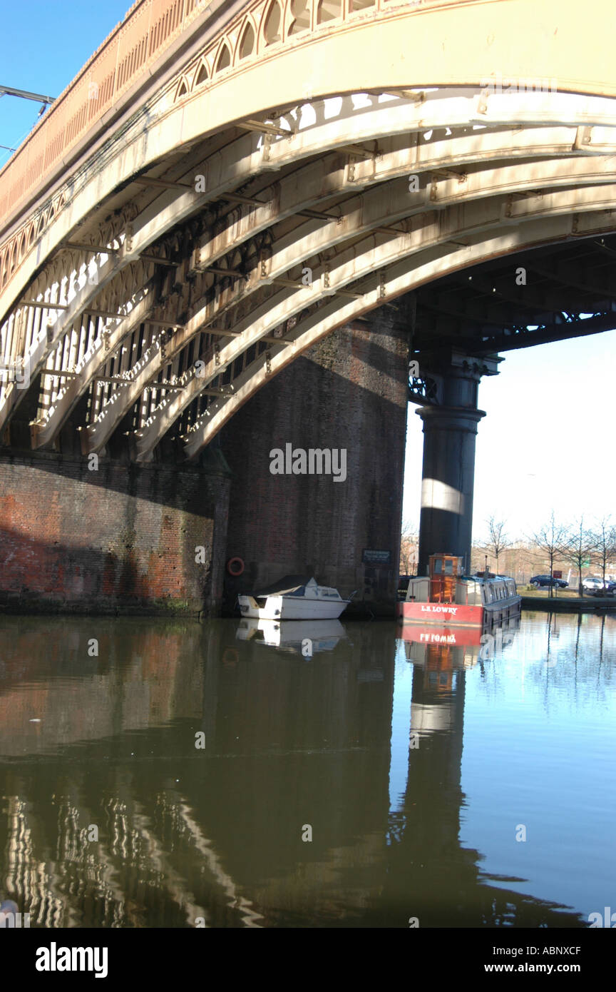 Manchester Liverpool railway bridge in Castlefield Urban Manchester ...