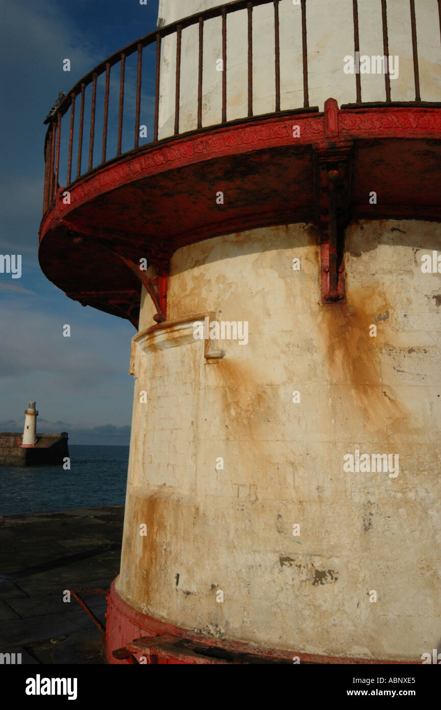A close up of the impressive 1841 Lighthouse in Whitehaven Cumbria ...