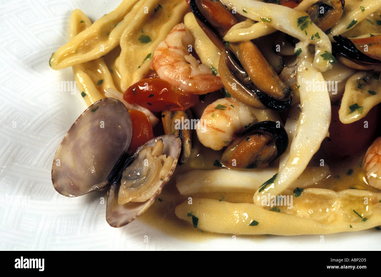 Cavatelli with clam and crayfish Stock Photo - Alamy