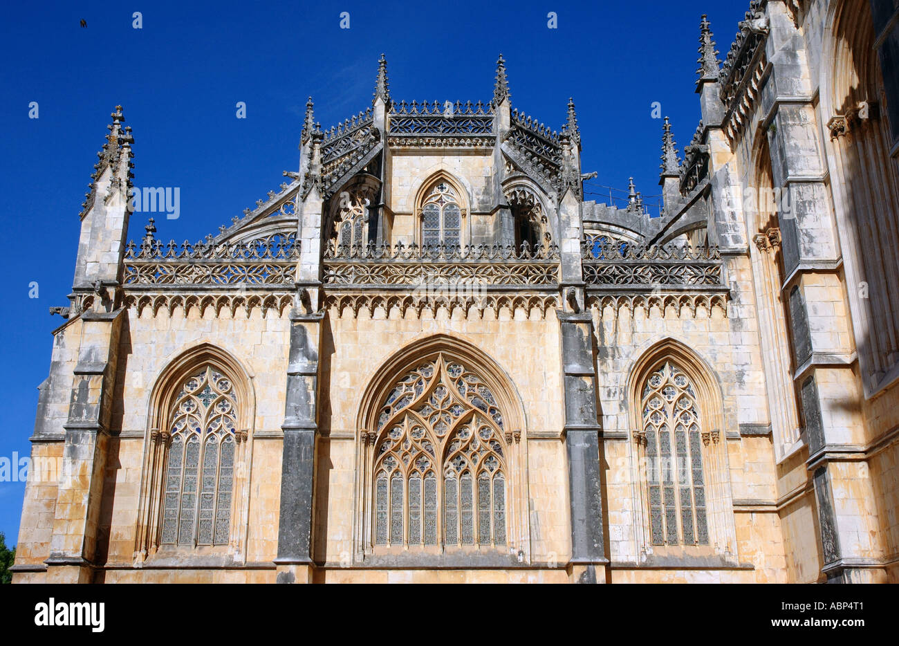 View of the magnificent huge Gothic monastery Mosteiro de Santa Maria ...