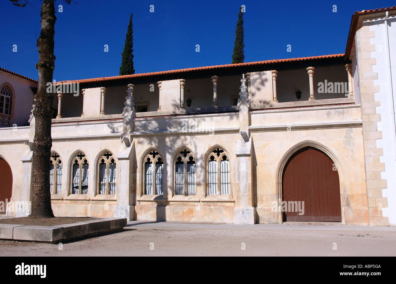 View of the magnificent huge Gothic monastery Mosteiro de Santa Maria ...