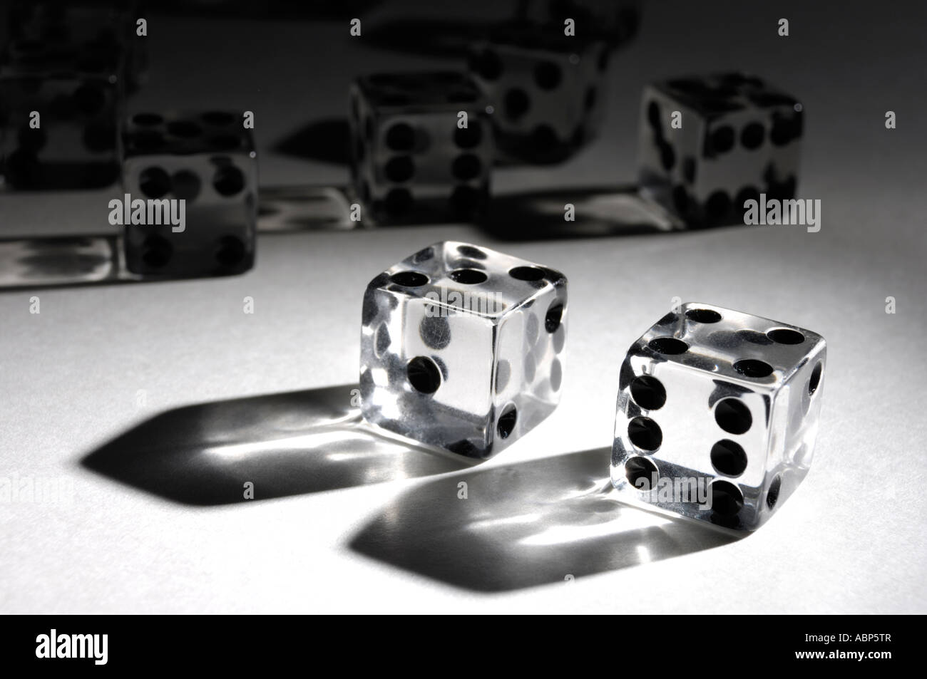Set of transparent dice Stock Photo - Alamy