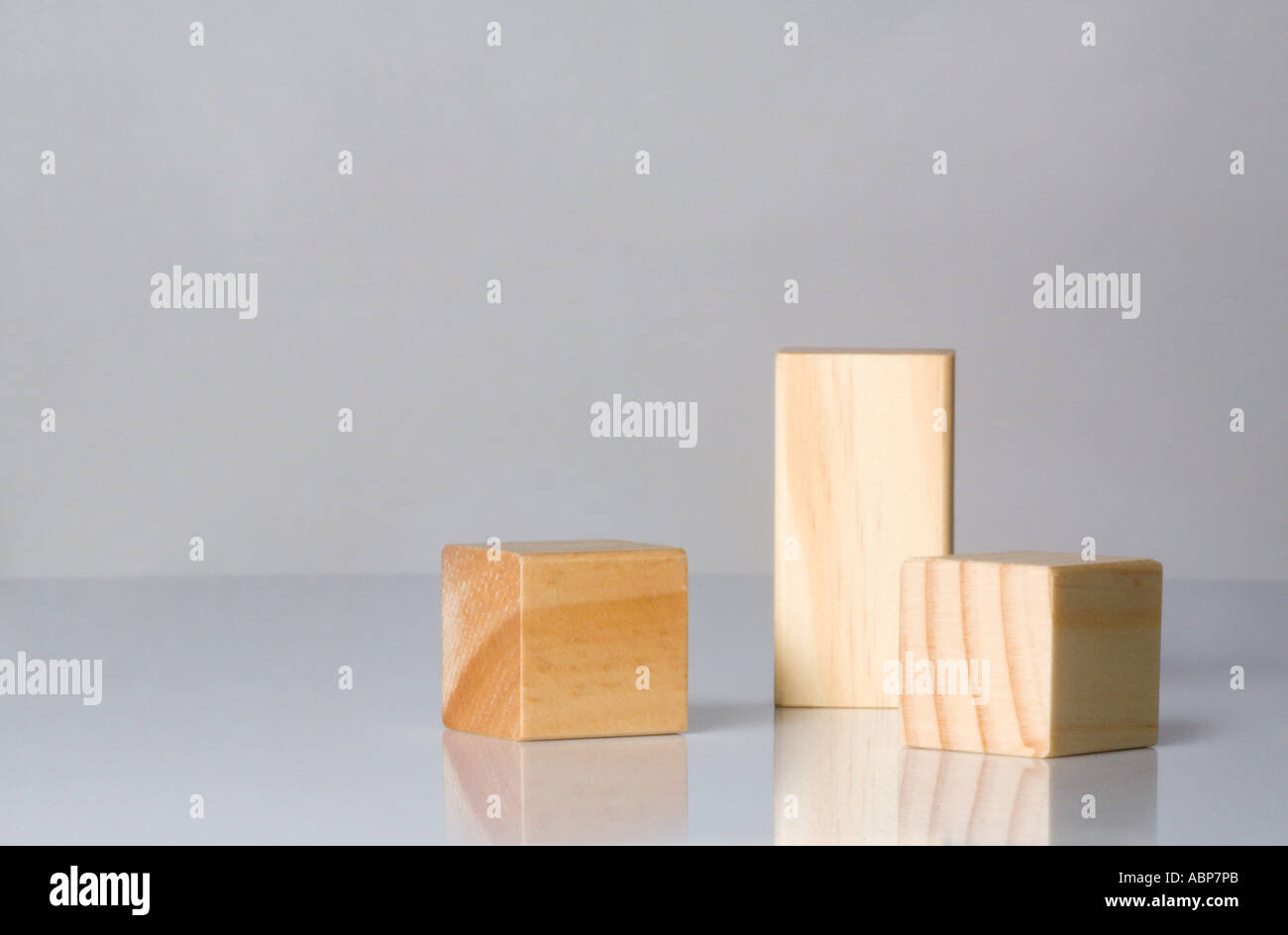 Wood blocks on white Cut Out Stock Images & Pictures - Alamy