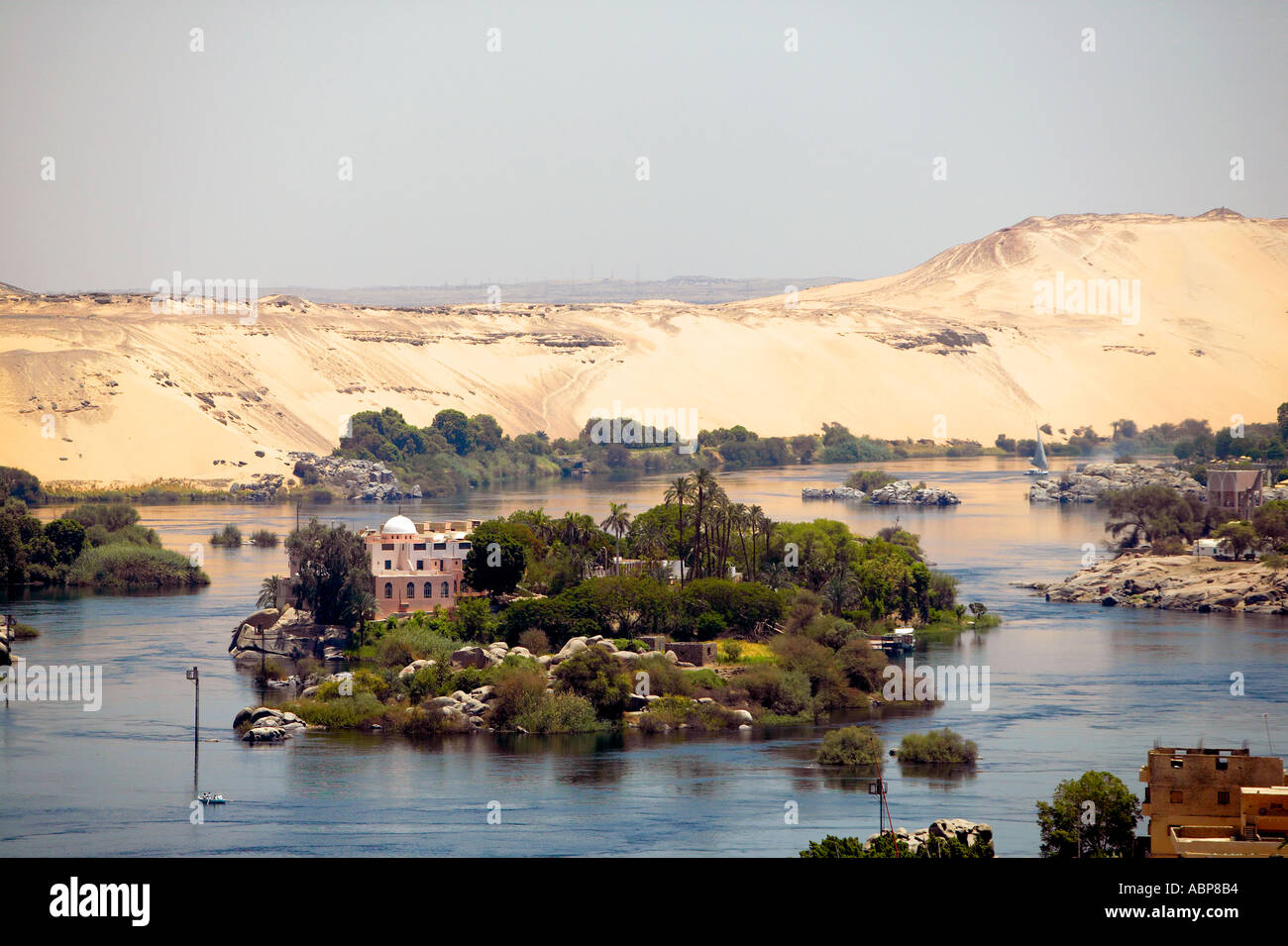 Island in Nile River Aswan Egypt Stock Photo - Alamy