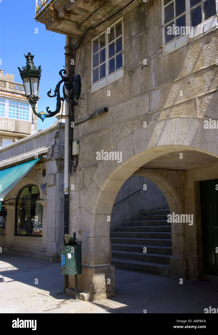 View of the historical town Tui on the border with Portugal & on the ...
