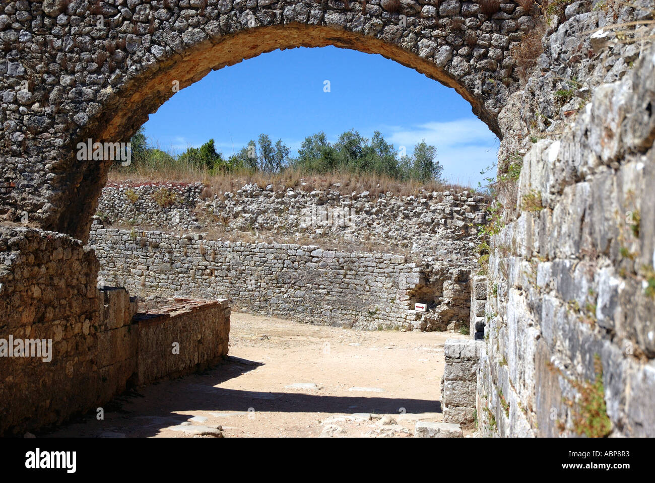 View of the beautifully preserved ruins of the ancient roman town of ...