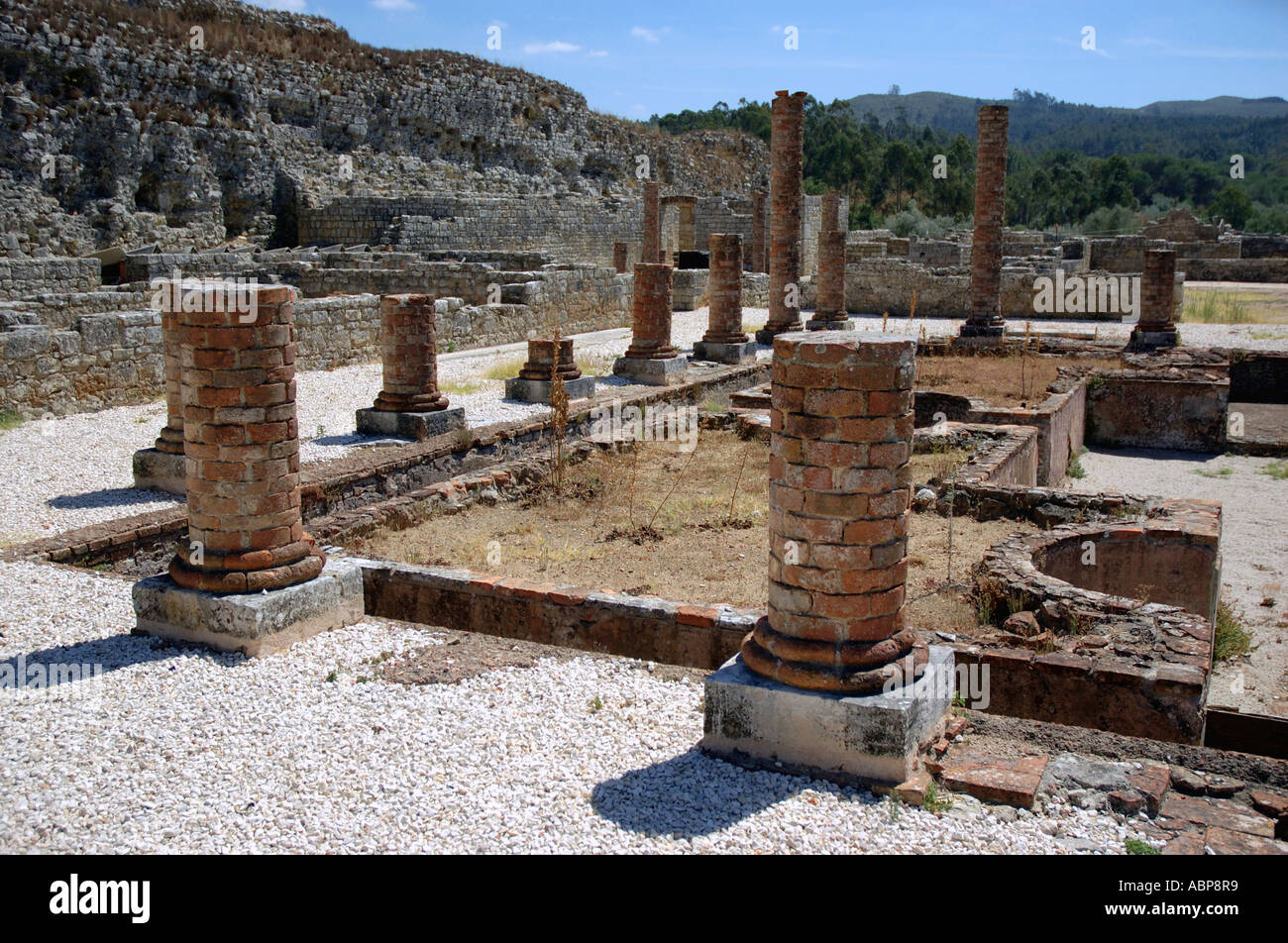 View of the beautifully preserved ruins of the ancient roman town of ...