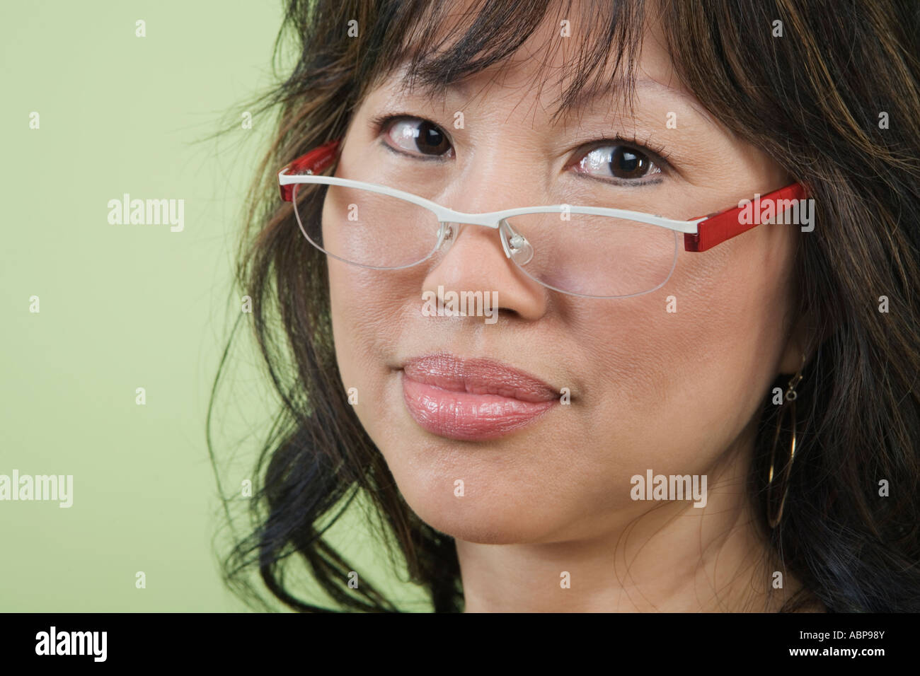 Woman wearing glasses Stock Photo - Alamy