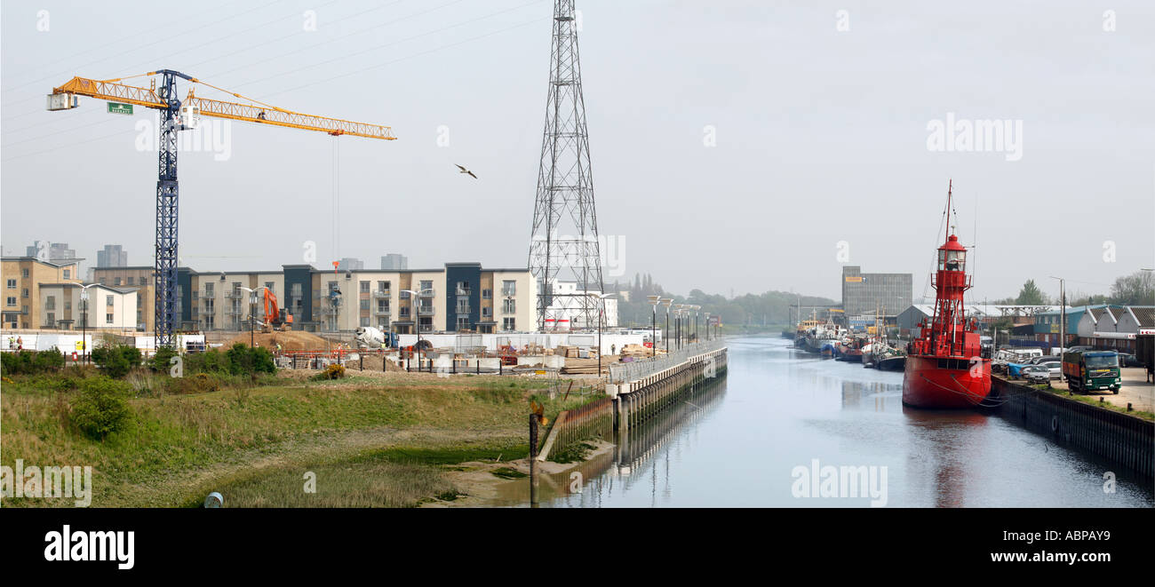 The Hythe Quay in Colchester showing new building works. and the old ...