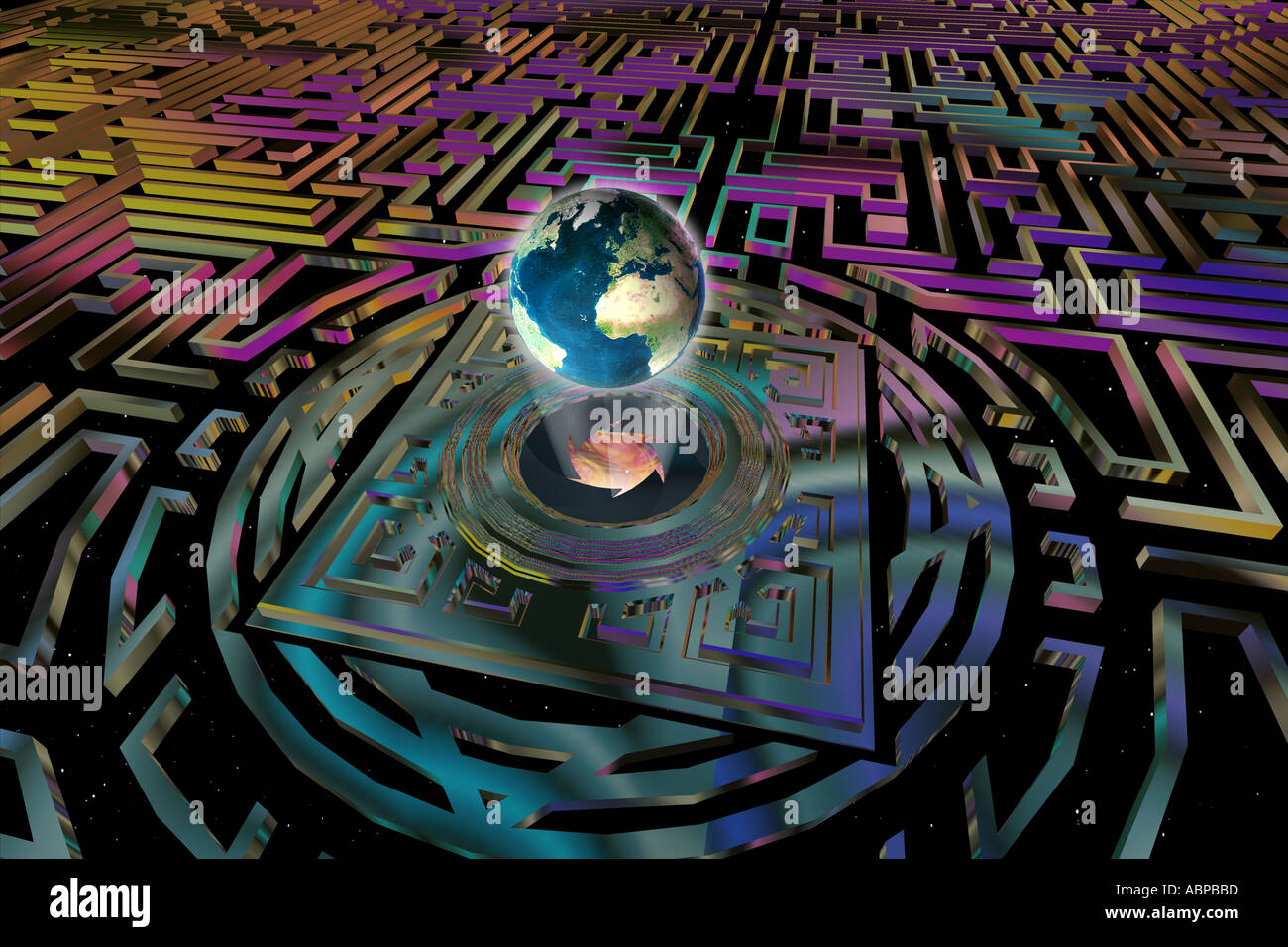 Earth rising out of the Gate of Creation Stock Photo - Alamy