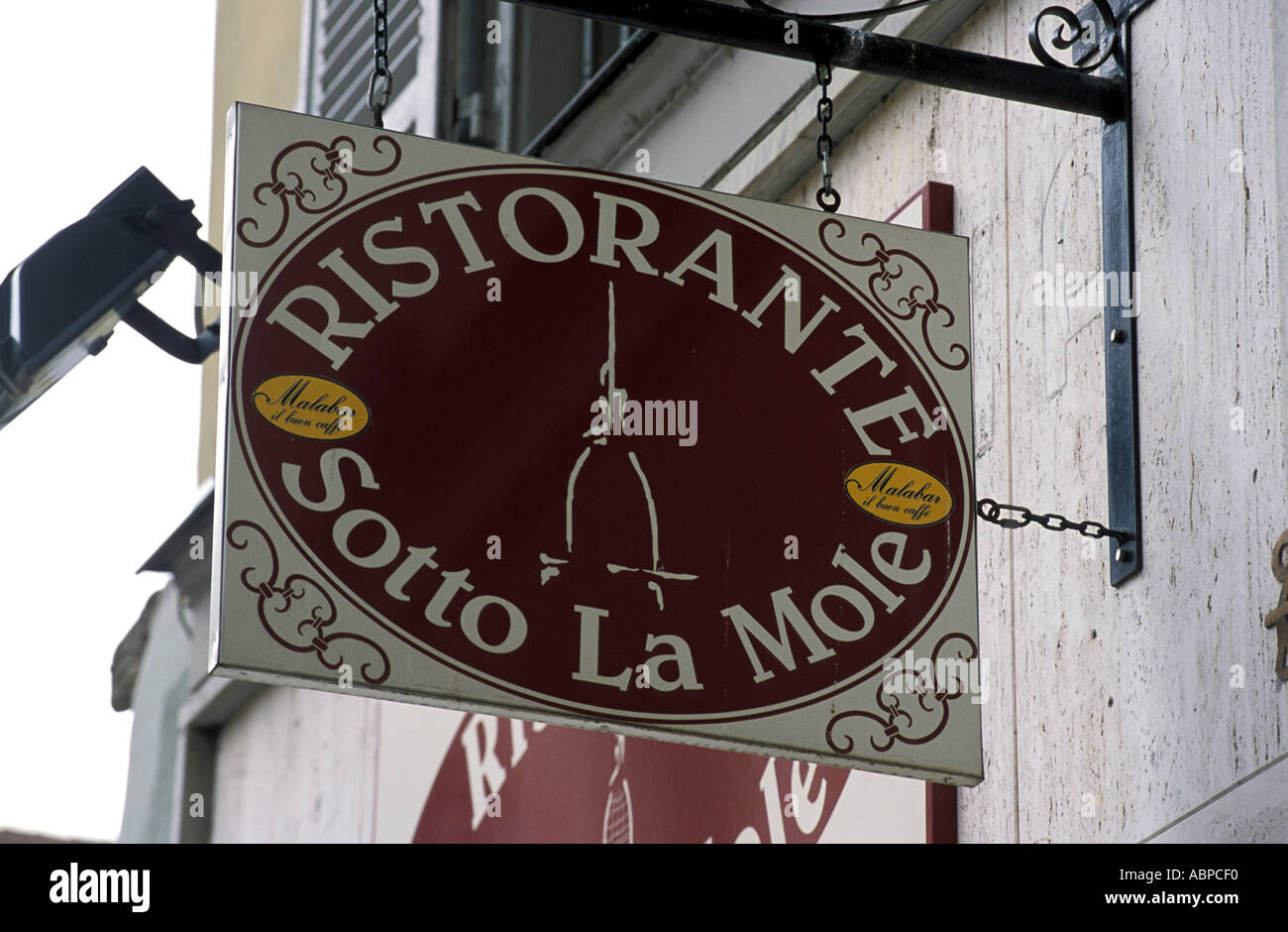 Sotto La Mole restaurant sign Stock Photo - Alamy