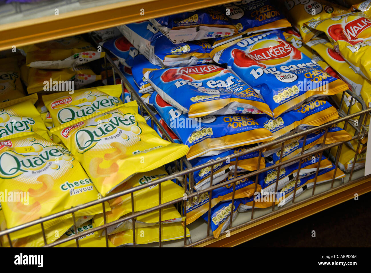 crisps and packets of savoury snacks for sale in shop Stock Photo - Alamy