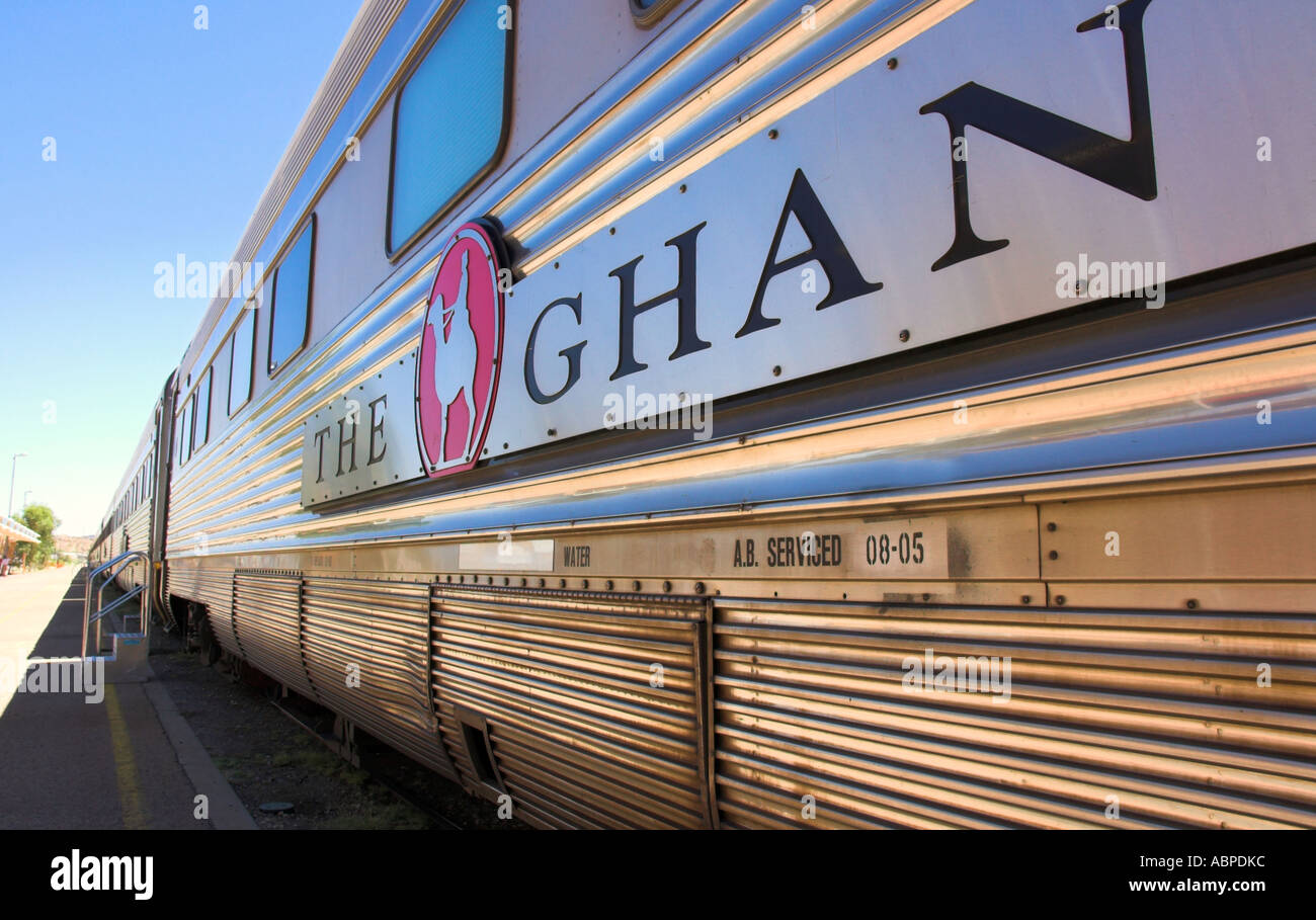 The legendary Ghan train at Alice Springs station Stock Photo - Alamy