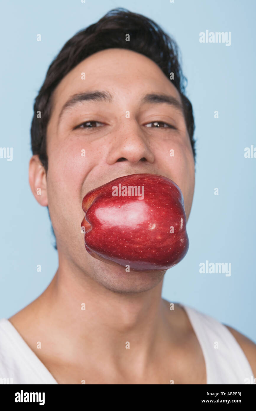 Man eating an apple Stock Photo - Alamy