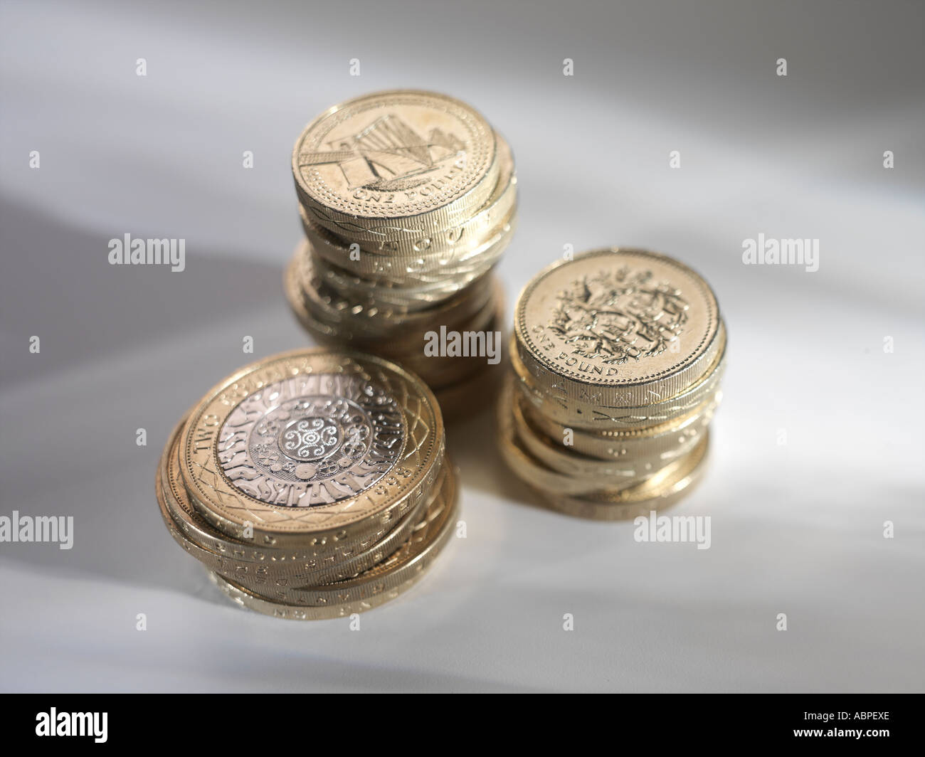 3 piles coins hi-res stock photography and images - Alamy