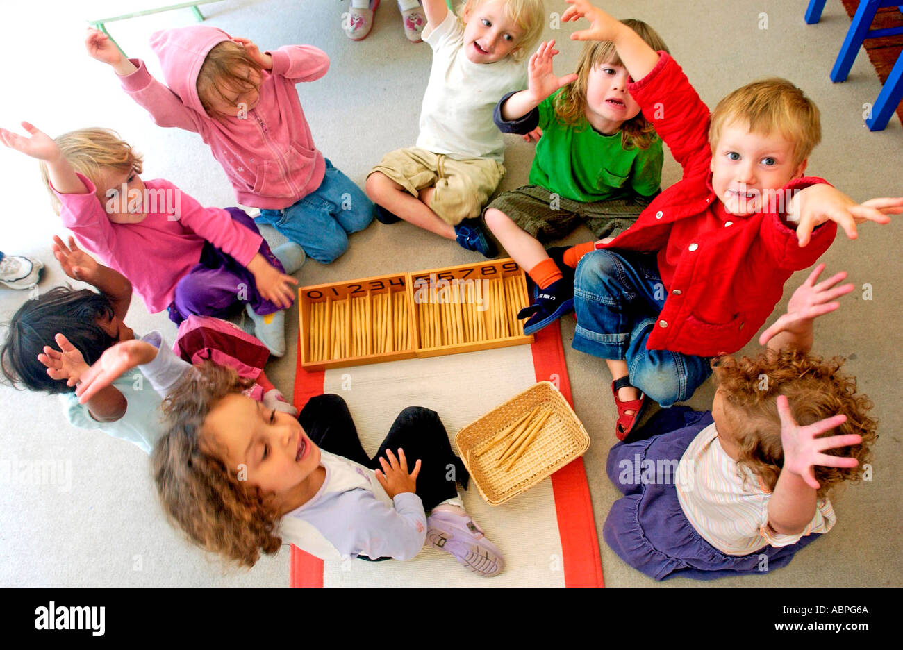 Montessori nursery school kids aged 3 to 6 years old Stock Photo - Alamy
