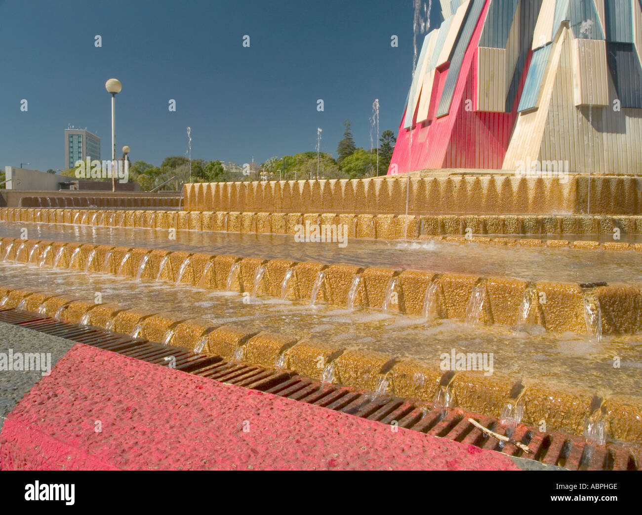 WATER FEATURE PART OF SCULPTURE, STAMFORD BUILDING, NORTH TERRACE ...