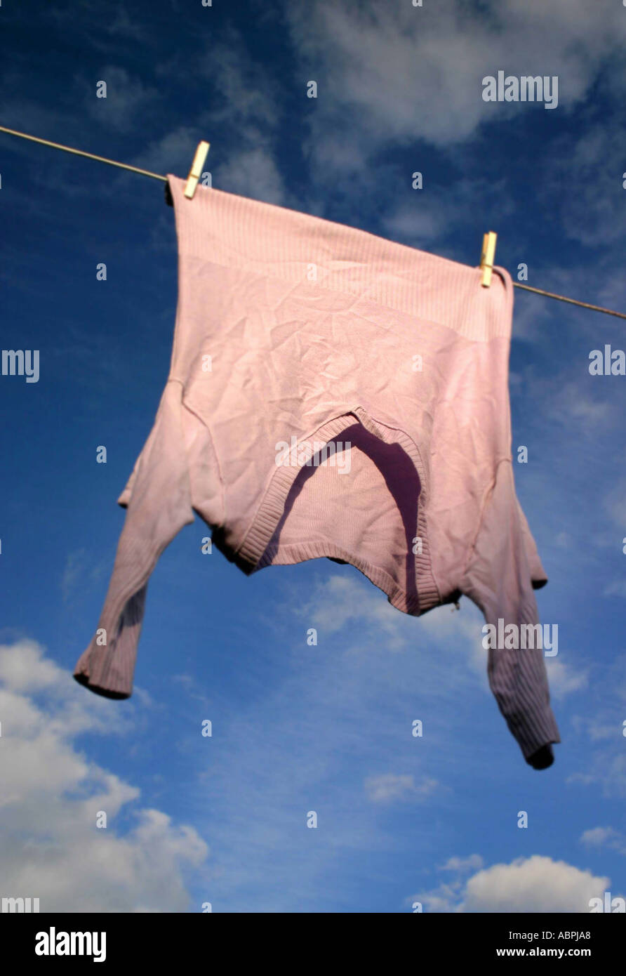 Laundry clothes drying on a washing line on a summers day Stock Photo ...