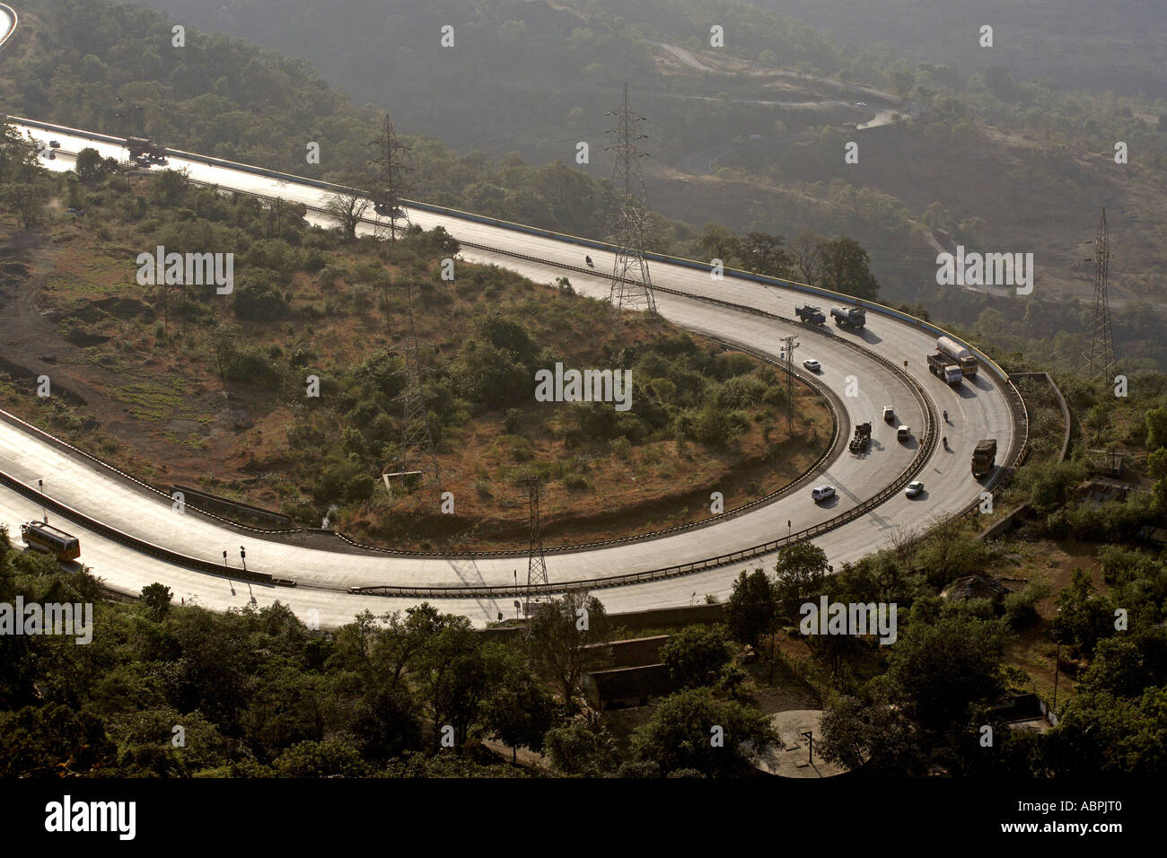 AAD78966 U turn on Road Freeway Express Highway Bombay Poona ...