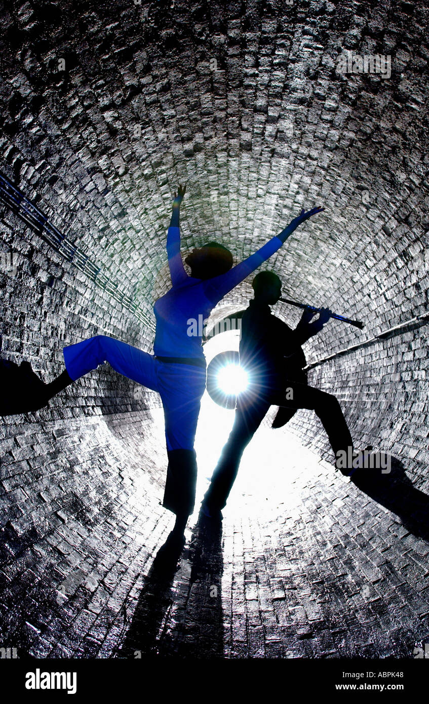 Underground movement Dancer and musician put on a show in a ...