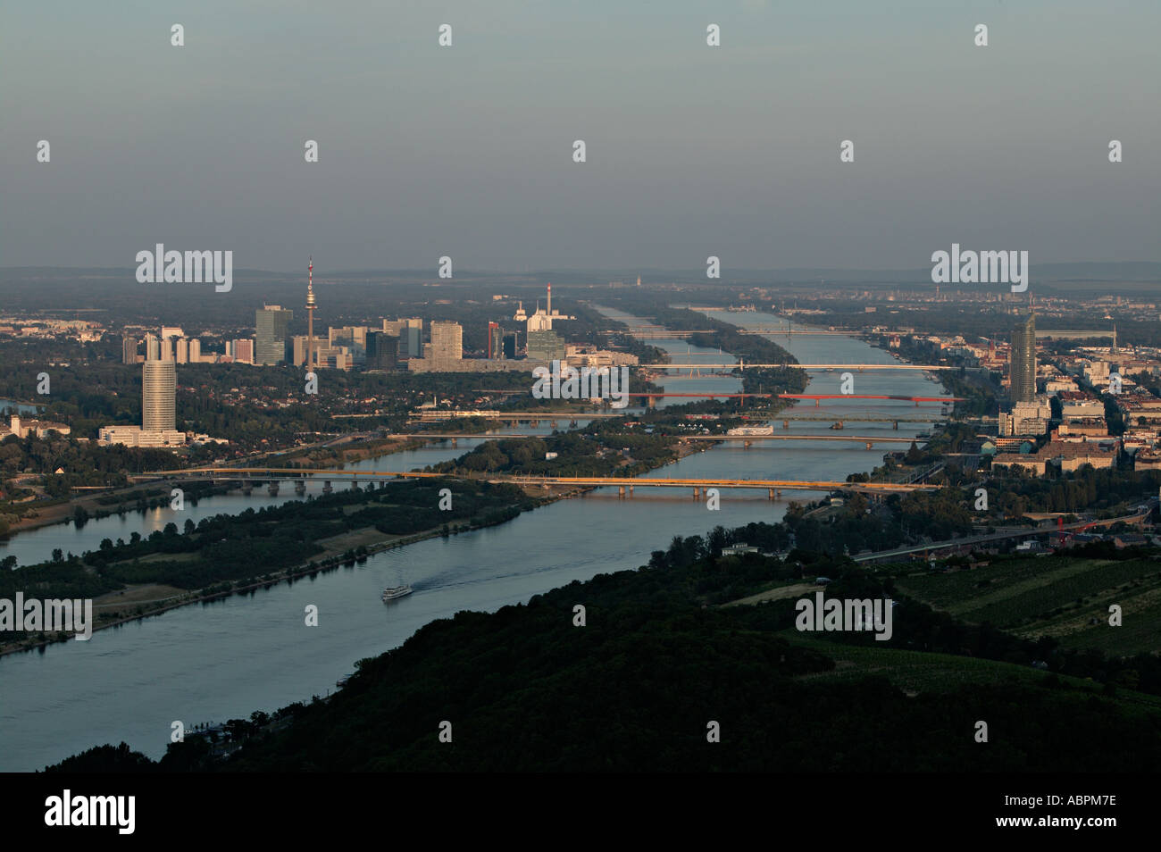 Bridges over the river Danube in Vienna Austria Europe Stock Photo - Alamy