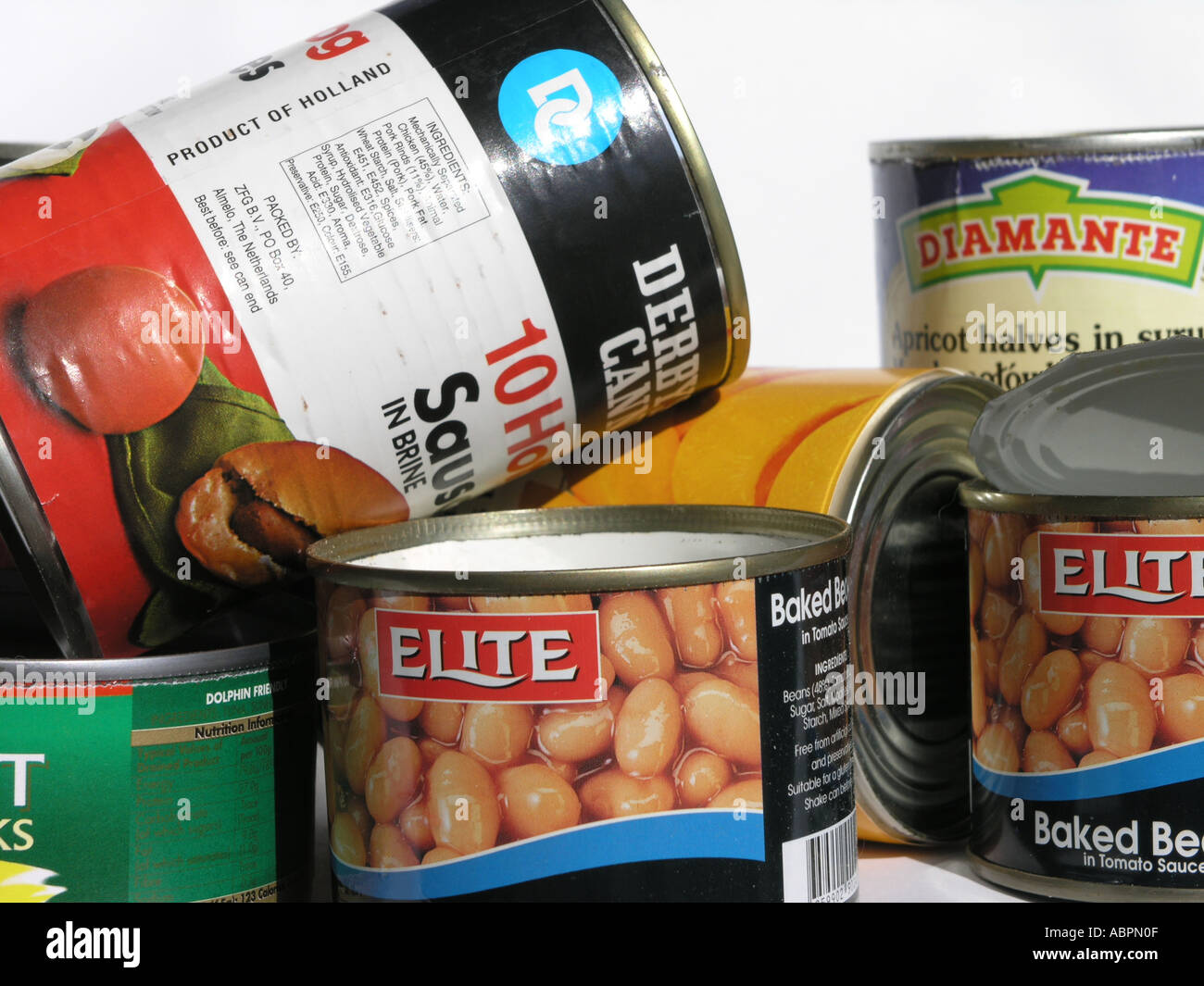 variety of canned food products Stock Photo - Alamy