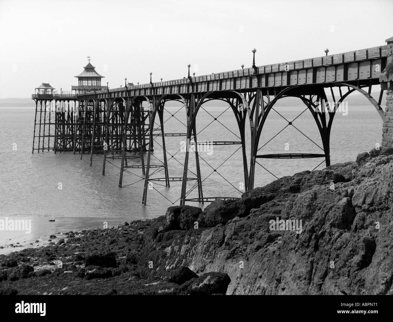 Clevedon pier an old Victorian restored pier near Bristol UK Stock ...