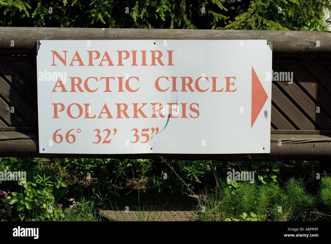 Arctic Circle sign Finland Stock Photo - Alamy
