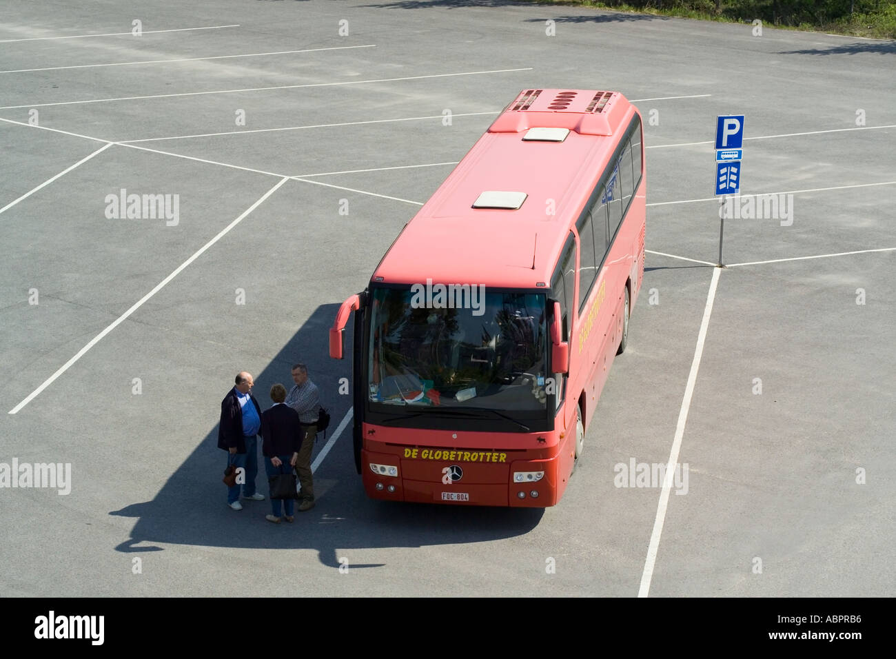 Tourists with a bus Stock Photo - Alamy