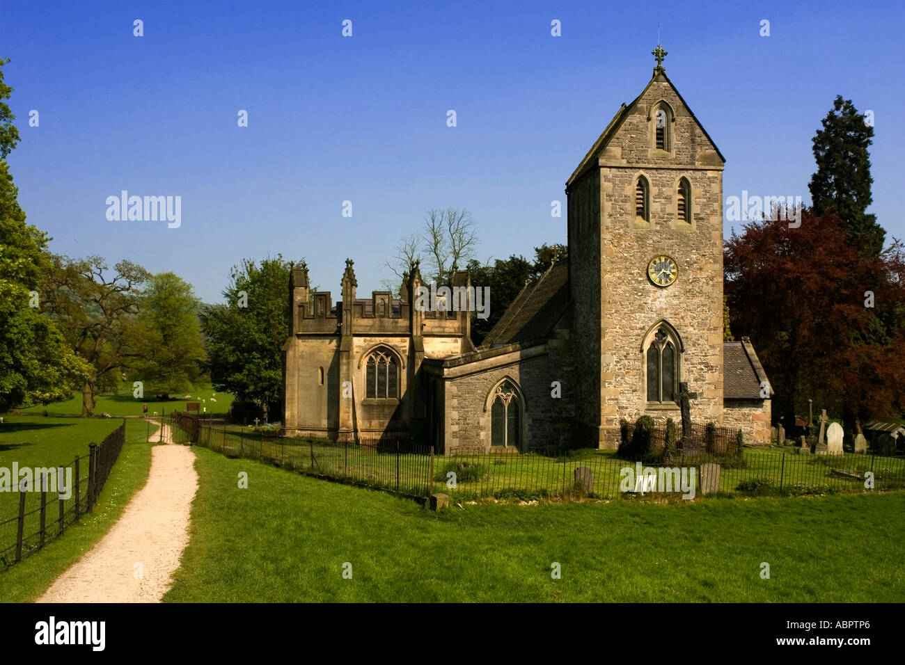 england derbyshire peak district national park ilam village Stock Photo ...